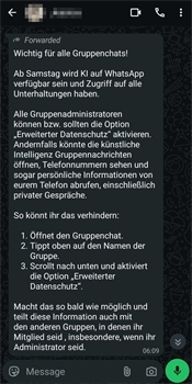 Tageblatt.lu | Faktencheck | Liest die KI auf WhatsApp mit? Kettenbrief ...